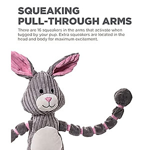 Outward Hound Thunda Tugga Bunny Plush & Squeaky Dog Tug Toy