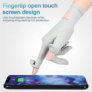 Zhanmai 3 Pairs UV Protection Gloves Women, Sunscreen Gloves, Summer Sun Protection Gloves, Full Finger Touchscreen for Golf Driving Riding Fishing Hiking