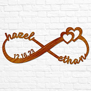 Custom Infinity Sign | Personalized Wedding Gift | Couples Gift for Her | Wedding Date Sign | Engagement Gift | Anniversary Gift | Bridal Shower Gift | Custom Metal Signs | First Names Sign