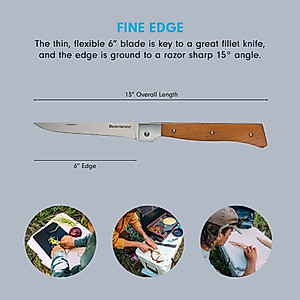 Messermeister Adventure Chef Folding 6” Fillet Knife - German Steel & Carbonized Maple Handle - Rust Resistant & Easy to Maintain