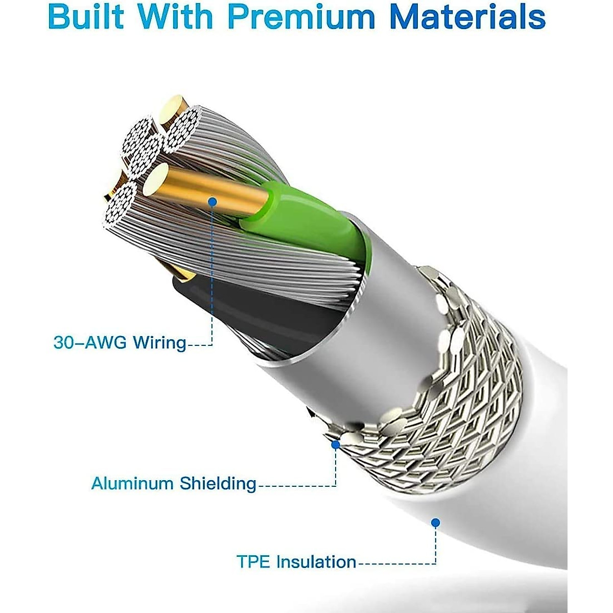 Quntis USB Cable for iPhone 13 [MFi Certified], 3Pack 3/6/10 FT iPhone Charger Cord USB A to Lightning Cable, Phone Charging Cord for iPhone 14 Pro Max 13 Mini 12 11 X 8 7 6 Plus iPad Airpods - White