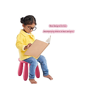 Soerreo Children's Footstools, Kindergarten Learning Stools, Plastic Light Footstools are Durable and Movable (Red Wine)