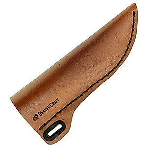 BeaverCraft Knife Leather Sheath SH1 6" x 2.4" Fixed Blade Knife Leather Sheath for Fixed Blade Knives Belt Fits up to 3.5" Blade Knives Genuine Brown Leather Case