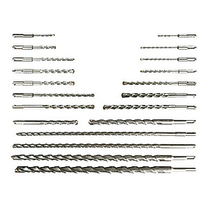 20pcs SDS Plus Rotary Hammer Drill Bits, SDS+ Carbide Tipped Stone Concrete Masonry Hole Tool Set For Ceramic Tile, Brick, Wall 3/16"~13/16" with Storage Case