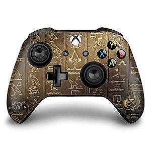 Head Case Designs Officially Licensed Assassin's Creed Logo 3D Heiroglyphics Origins Graphics Matte Vinyl Sticker Gaming Skin Decal Cover Compatible With Xbox One S/X Controller