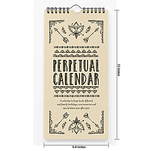 Inkdotpot Tribal Arrow Rustic Perpetual Calendar Birthday Wall Hanging Anniversary Special Event Reminder Calendar Book Journal Stationary Wall Hanging Birthday Gift Card Planner Organizer