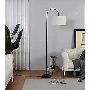 Brightech Nora Bright Arc Tall Lamp, Contemporary LED Floor Lamp, Standing Lamp for Living Rooms & Offices, Mid-Century Modern Standing Lamp with Heavy Base for Bedroom - Black