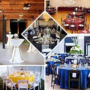 Efavormart 120" Seamless Premium Polyester Table Linens Round Commercial Grade Tablecloth for Wedding Banquet Restaurant - White