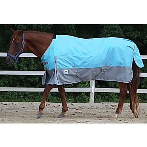 Rugged Ride 1200 Denier Midweight Waterproof Turnout Blanket - with Grey Skirt - 200 gram Fill