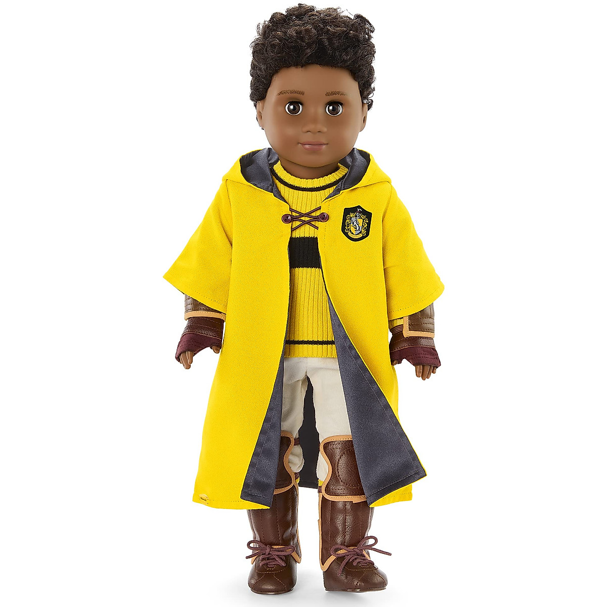 American Girl Harry Potter 18-inch Doll Hufflepuff Quidditch Uniform Outfit with Robe Featuring House Crest, For Ages 6+