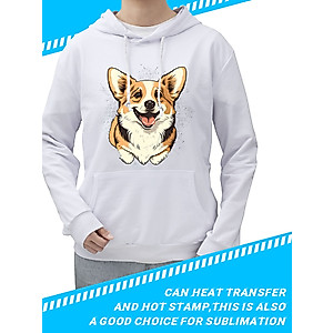 Hercicy 6 Pcs Thermal Transfer Hoodies Blank Hoodies for Printing White Thermal Transfer Sweatshirts Polyester Hooded Cloth Bulk Hoody for Men Women Unisex Include Size XS to Size 2XL