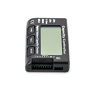 QWORK RC Cellmeter Controller Tester Voltage Tester, 7 Digital Battery Capacity Checker Compatible with LiPo Life Li-ion NiMH Nicd Battery