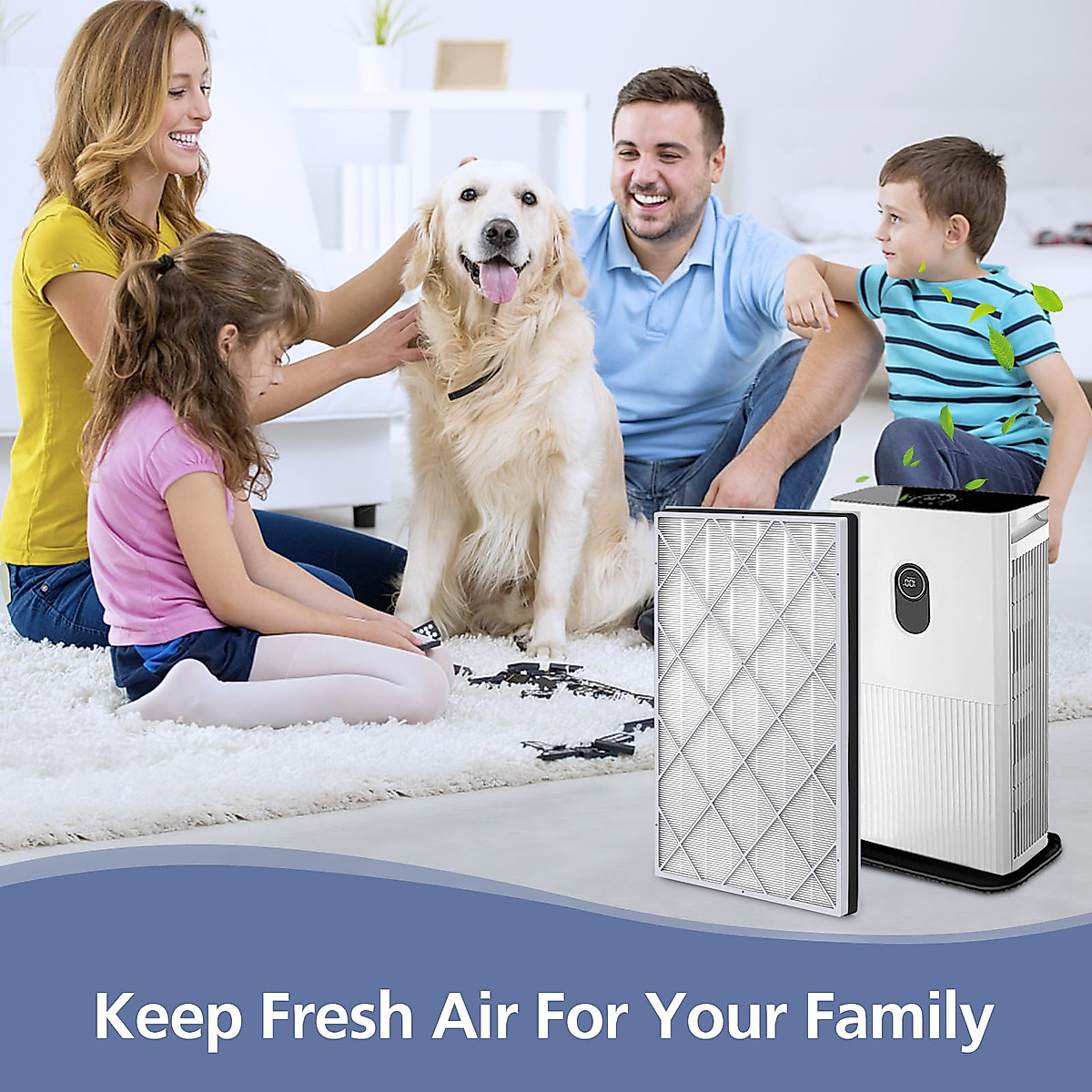 HE601 H13 True HEPA Replacement Filter Compatible with Shark Air Purifier 6 (HE601 & HE602), #HE6FKPET, 1 Pack