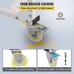 VEVOR Jet Ski Dolly, 1000 LBS Capacity Hand Truck Dolly for Moving Watercraft PWC, Adjustable Width Jet Ski Moving Dolly with Four Casters & Two Brakes, Heavy Duty Dolly for Ski Fishing Boat Sailboat