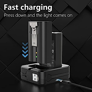 2 Packs 6040mAh 3.65V Lithium-Ion Rechargeable Battery and USB Charging Station Compatible with Ring, for Video Doorbell 2/3/4 and Spotlight Cam Battery(Not for Spotlight Pro/Plus,Stick Up Cam)
