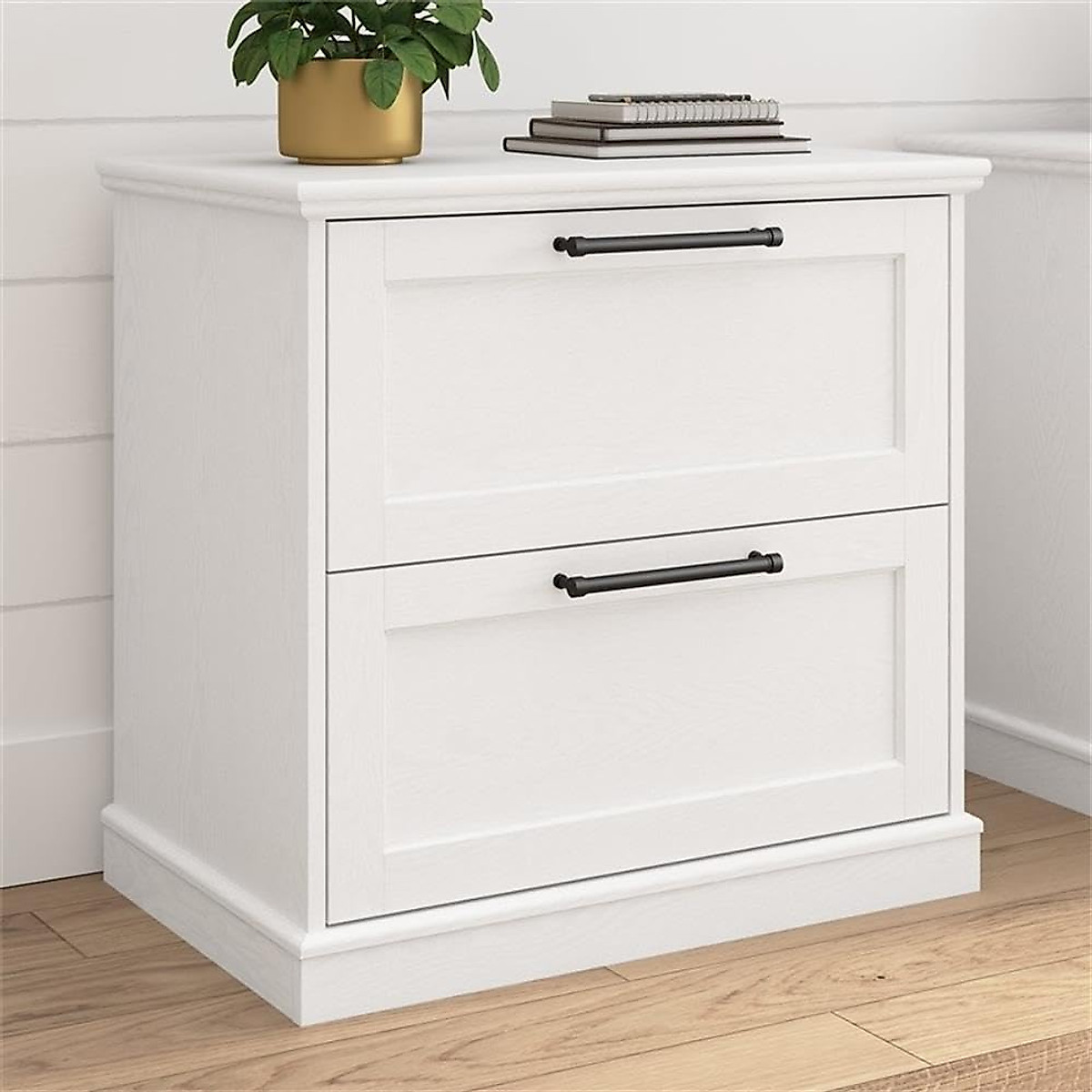 Bush Furniture Westbrook 2 Drawer Lateral File Cabinet in White Ash | Versatile Storage for Home Office and Living Room
