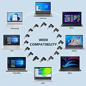 90W Universal AC Adapter Laptop Charger Compatible with HP Dell Lenovo Acer Asus Toshiba Samsung IBM Sony Fujitsu Gateway Notebook Ultrabook Chromebook Power Supply Cord with 16 Connectors