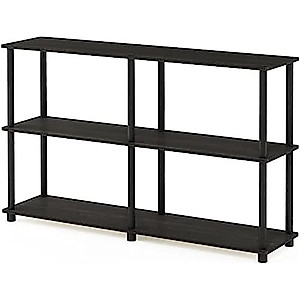 Furinno Turn-N-Tube 3-Tier Double Size Storage Display Rack, Espresso/Black
