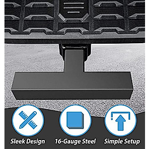 Tow Hitch Steps Bar Black for 2 Inches Receivers Trailer Hitch Step Heavy-Steel Towing Bumper Guards Automotive Bump Step Rust Free Powder Coating Finish 400lbs Maximum Load for Most Cars SUVs Trucks