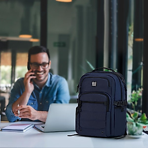 FUL Tactics Collection 17 Inch Laptop Backpack, Division Padded Computer Bag for Commute or Travel, Navy
