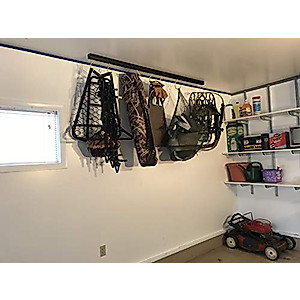 Titan Track Adjustable Overhead Garage Ceiling Storage Rack (74" Length) Holds 50lbs. per Hook, Plus 1 Additional Hook per Track Free