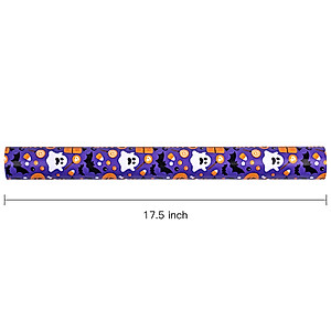 RUSPEPA Reversible Wrapping Paper Roll - Mini Roll - Pumpkin, Witch Hat, Bat and Ghost Pattern Great for Halloween, Party, Baby Shower - 17 Inches X 32.8 Feet