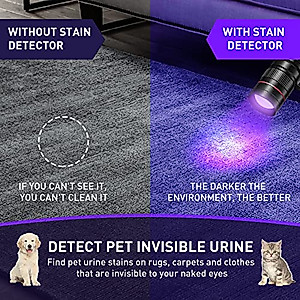 Eletorot 2 Pack UV Flashlights Black Light, 395nm Mini Handheld Blacklight Flashlight Small LED UV Lights for Resin, Portable Ultraviolet Lights for Invisible Ink Pens, Dog Cat Pet Urine Stain
