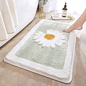 Vodiver Bathroom Rugs Mat 32x20 Inch, Green Bath Mats for Bathroom Non Slip, Ultra Soft Washable Cute and Super Absorbent Bath Rugs for Tub, Shower (20x32, Mint Green)