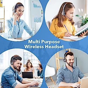MAIRDI Bluetooth Headset with Microphone for PC, in-Built with Bluetooth Adapter for Computer, Truck Driver Wireless Headset for Work Office CallCenter Telephone Microsoft Teams Skype Conference