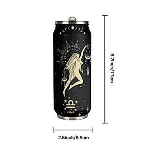 tatamonkey Libra Constellation Tumbler Zodiac Mens Womens Stainless Steel Tumblers Astrology Fans Birthday Gifts Coffee Sublimation Mugs Car Cup - 17 OZ