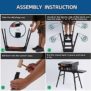 GRILLHOME 3 Inch Caster Wheels for Blackstone Griddle Stand, Griddle Accessories with Brake, 360 Degree Silky Swivel, Set of 4, Fits for Blackstone 22'' or 17'' Table Top Griddle Stand