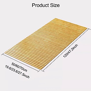 Foldable Bamboo Bed Mat,Summer Sleeping Pad Lumbar Protector Pad,Folding Tatami Floor Mat,Harden Spine Guard Bamboo Ranked Skeleton Bed Pad, Japanese Bamboo wood Roll-Type Slatted Bed, 70*150cm