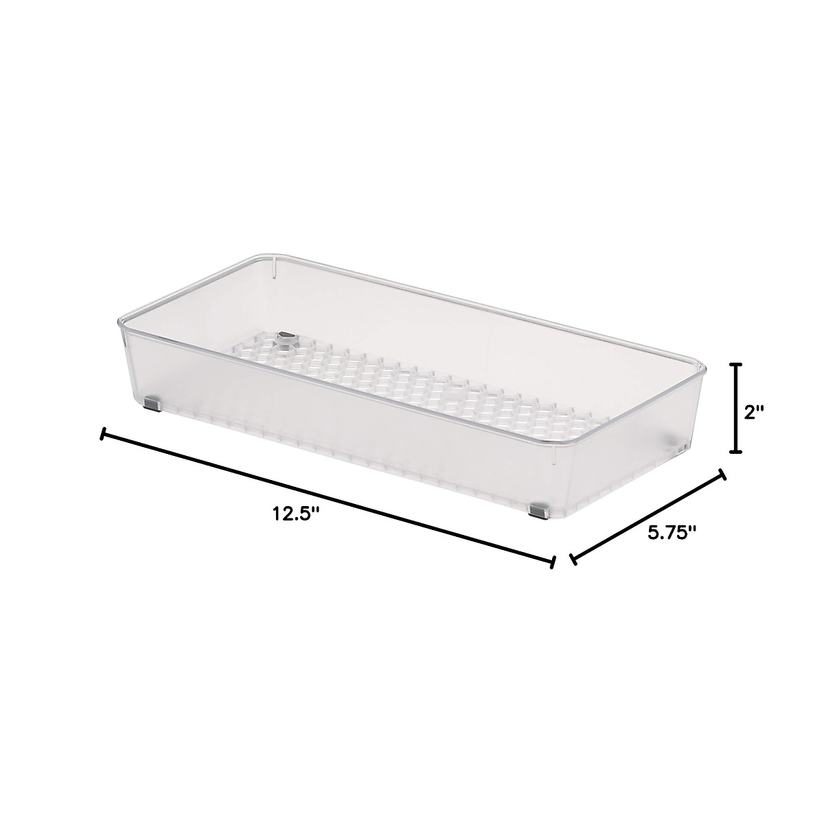 Spectrum Diversified Hexa Set of 4 Assorted Storage Buildup-Resistant Kitchen & Bathroom Drawer Trays, Easy-to-Clean Bathroom & Kitchen Organizers, Clear Frost