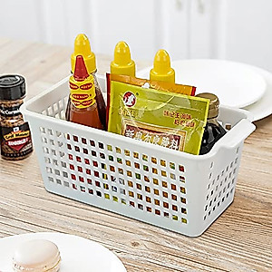 Fiazony 6-Pack Plastic Office Desktop Trays Basket Storage, White, F