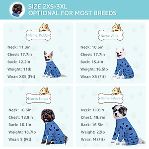 Comwish Dog Surgery Suit Long Sleeve, Dog Recovery Suit Female Male with Zipper Closure Post Spay, Neuter, Dog Onesie Shedding Suit Full Coverage Bodysuit (Blue, S)