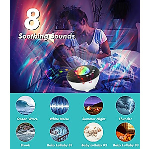 Star Projector,Galaxy Night Light Projector for Bedroom,Aurora Projector Compatible with Alexa & Smart APP,White Noise & Music Speaker,Night Light Projector for Kids Adults Home Party Ceiling Decor