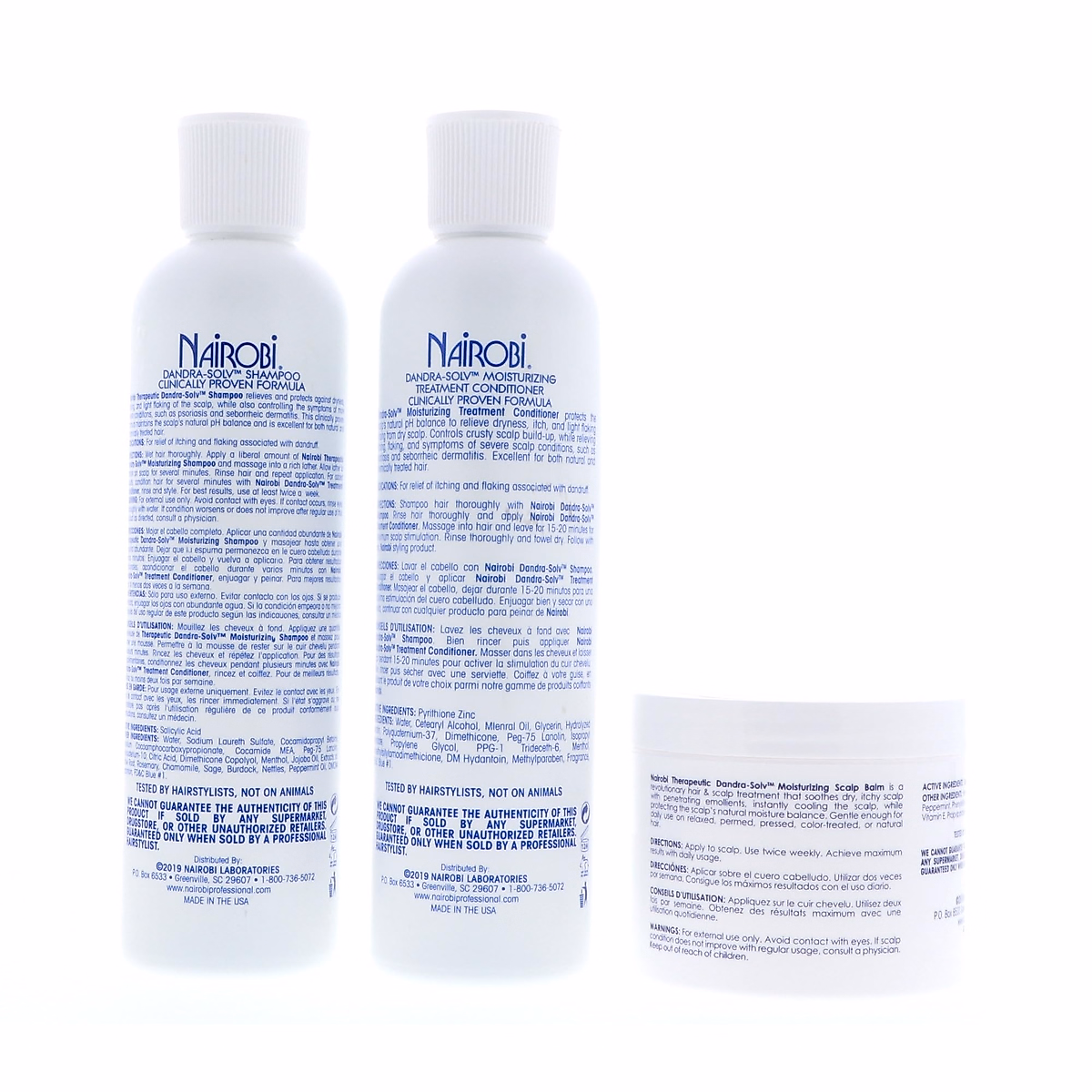 Nairobi Dandra-Solv Moisturizing Shampoo & Conditioner 8oz & Scalp Balm "Set"