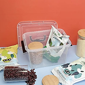 Kiddream 6 Liter Plastic Clear Storage Boxes, Small Storage Bin Totes with Lid Set of 4