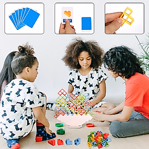 48 Pcs Tetra Tower Game,Tetra Tower Balance Game,Tetra Tower Stacking Game Adult Tetra Tower Stacking Blocks Balance Game Blocks Building Toys