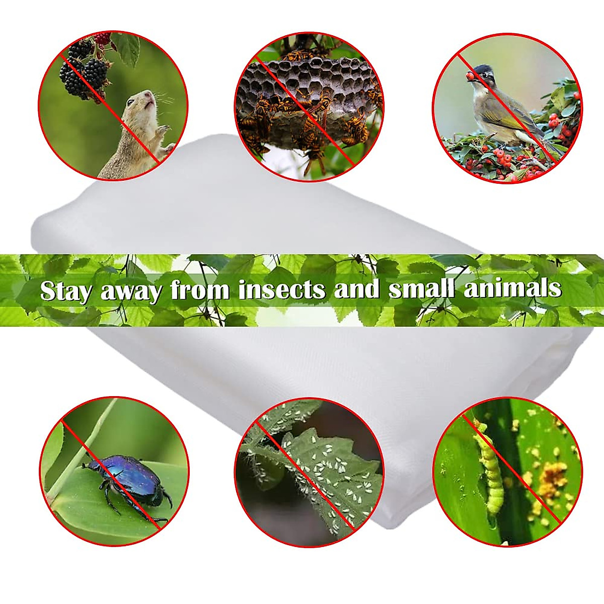 Fruit Tree Netting Large Fruit Tree Covers with Zipper to Protect Fruit from Squirrels and Birds Netting for Fruit Trees Fruit Tree Net Protection 71" x 75", 1 Pack