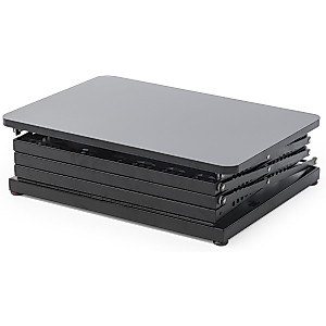 Displays2go Collapsible Magazine Holder, Multiple Pocket, Steel, MDF – Black (6LPBKTBK)