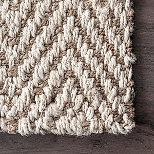 nuLOOM Vania Chevron Jute Area Rug, 5x8, Off-White