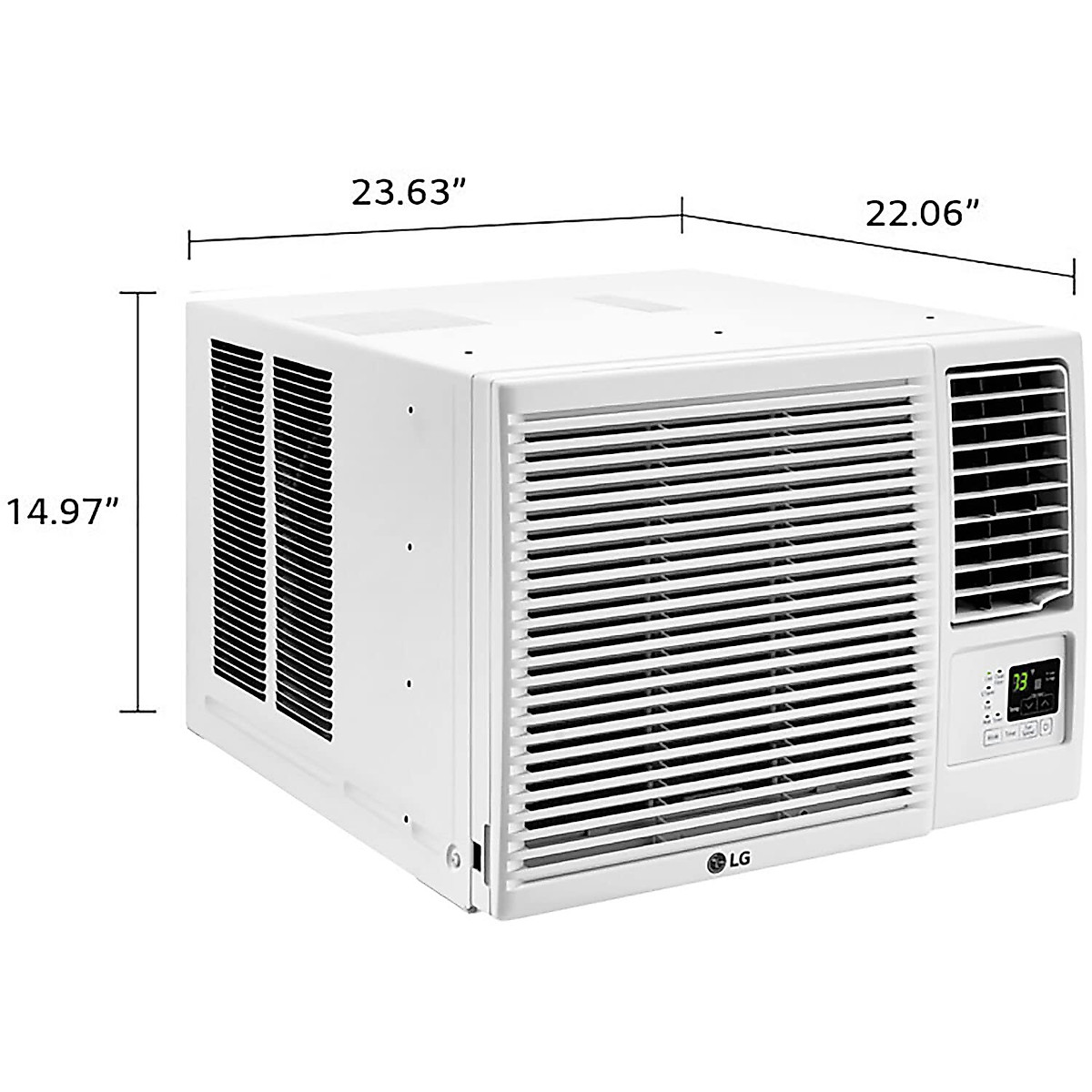 LG 12,000 BTU Window Air Conditioner with Supplemental Heat, Cools 550 Sq.Ft. (22' x 25' Room Size), Electronic Controls with Remote, 2 Cooling, Heating & Fan Speeds, Slide In-Out Chassis, 230/208V