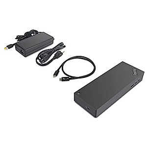 Lenovo USA ThinkPad Thunderbolt 3 Dock Gen 2 135W (40AN0135US) Dual UHD 4K Display Capability, 2 HDMI, 2 DP, USB-C, USB 3.1, Black