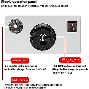 750/2000W Electric Hamburger Bun Heat-Up Machine, Automatic Hamburger Toaster, Hamburger Heating Machine with Non-Stick Pan (Size : Large)