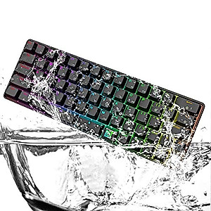 MDYYD Mechanical Gaming Keyboard Switch RGB Mechanical Gaming Keyboard USB-C Wired Split-Spacebar Hot-swappable Wired Computer Keyboard (Color : Black, Size : Red Switch)