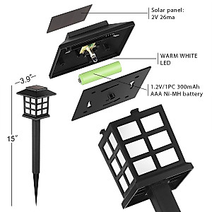 SuLethe 8 Pack Solar Pathway Garden Lights, Outdoor Waterproof Landscape Led Lighting Lamps for Patio, Path, Lawn, Walkway