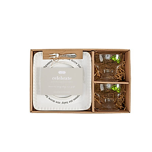 Mud Pie Margarita Gift Box | Includes 2 Margarita Glasses and Lime and Salt Rimmer
