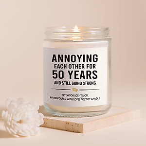 Niyewsor 50th Anniversary Candle, 50th Wedding Anniversary, Gifts for Couple, 50th Anniversary, Gifts for Parents, 50 Years Anniversary, Gifts for Husband, Wife, Him, Her, Friends