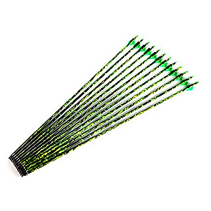 ACCMOS Spine 500 Arrow 26 Inch Arrow Target Practice Arrow Hunting Arrow Carbon Arrows Compound Bow Recurve Bow Adult Youth Archery Indoor Outdoor Shooting Field Tip 12pc